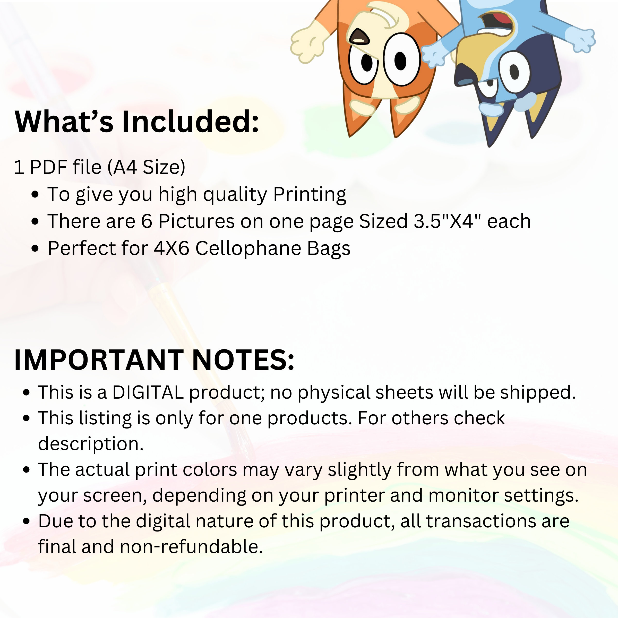 Bluey Party Favor Sticky Gecko Digital Download Bluey Dog DIY Printable ...