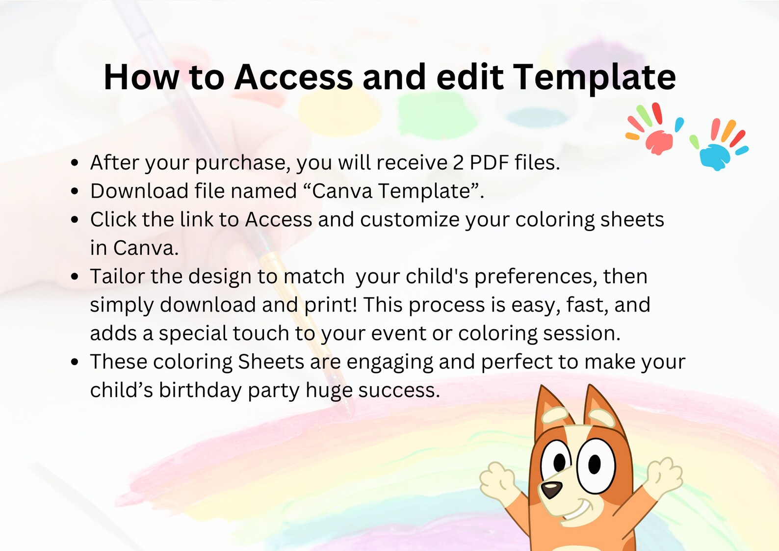 10 Personalized Bluey Coloring Sheet Coloring Pages Customizable Canva ...