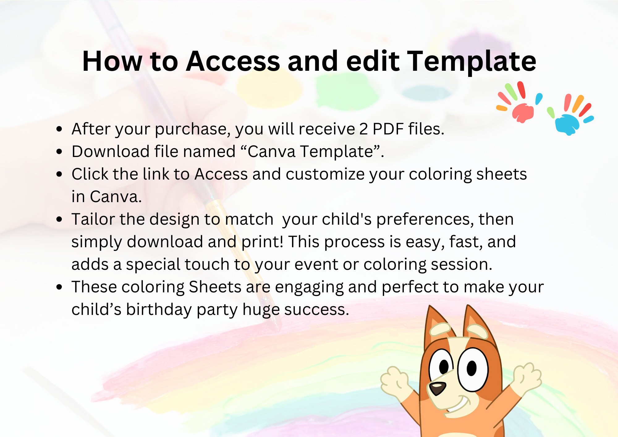 10 Personalized Bluey Coloring Sheet Coloring Pages Customizable Canva ...