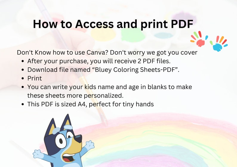 10 Personalized Bluey Coloring Sheet Coloring Pages Customizable Canva ...