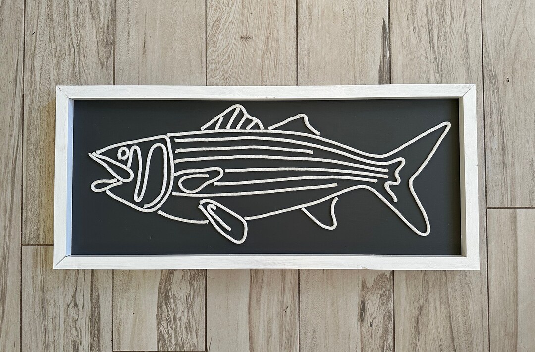 Striper Fish String Art - Stormy Grey - Etsy