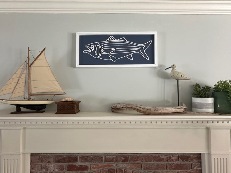 Striper Fish String Art - Cape Cod Blue - Etsy