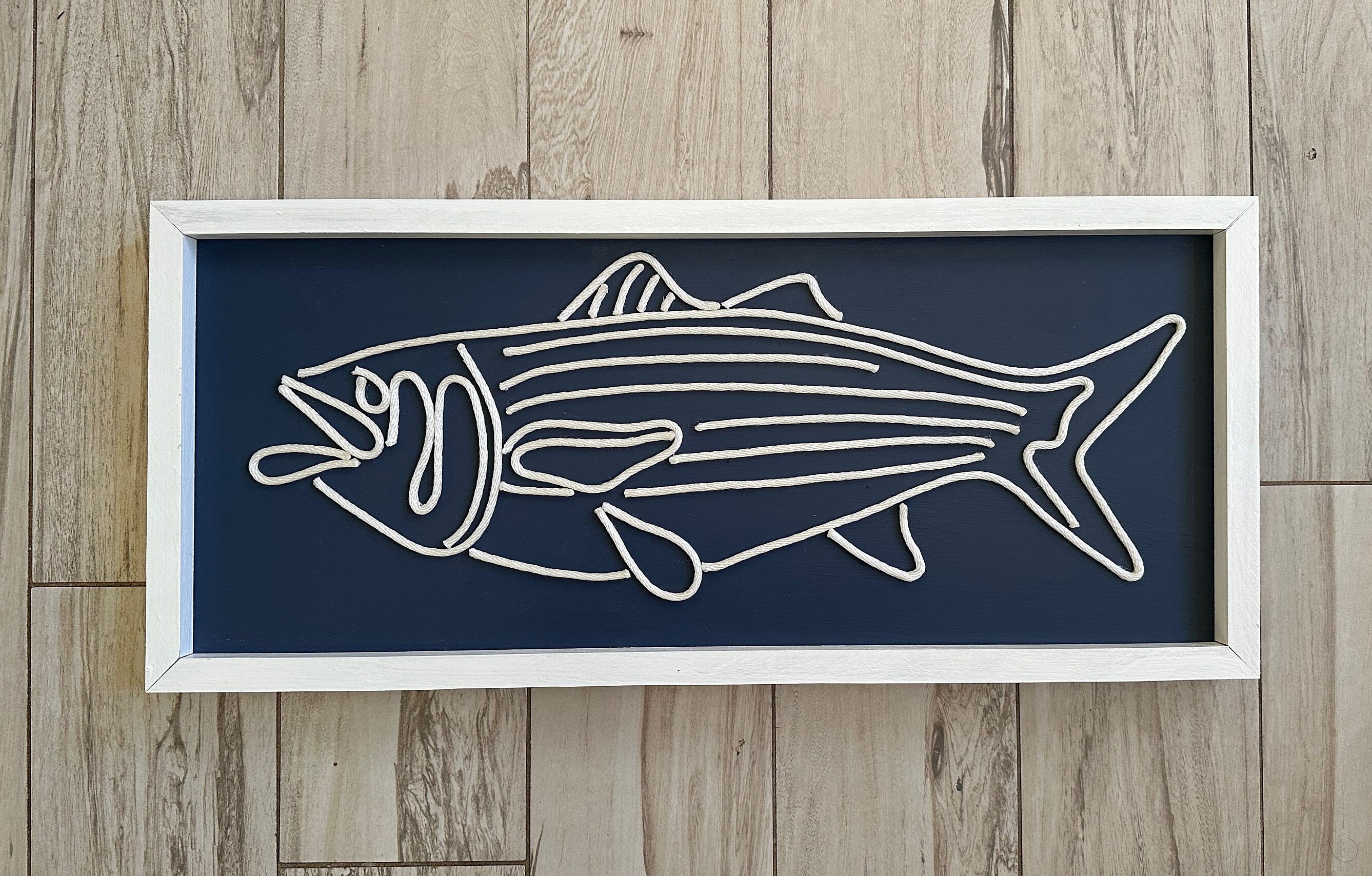 Striper Fish String Art - Cape Cod Blue - Etsy