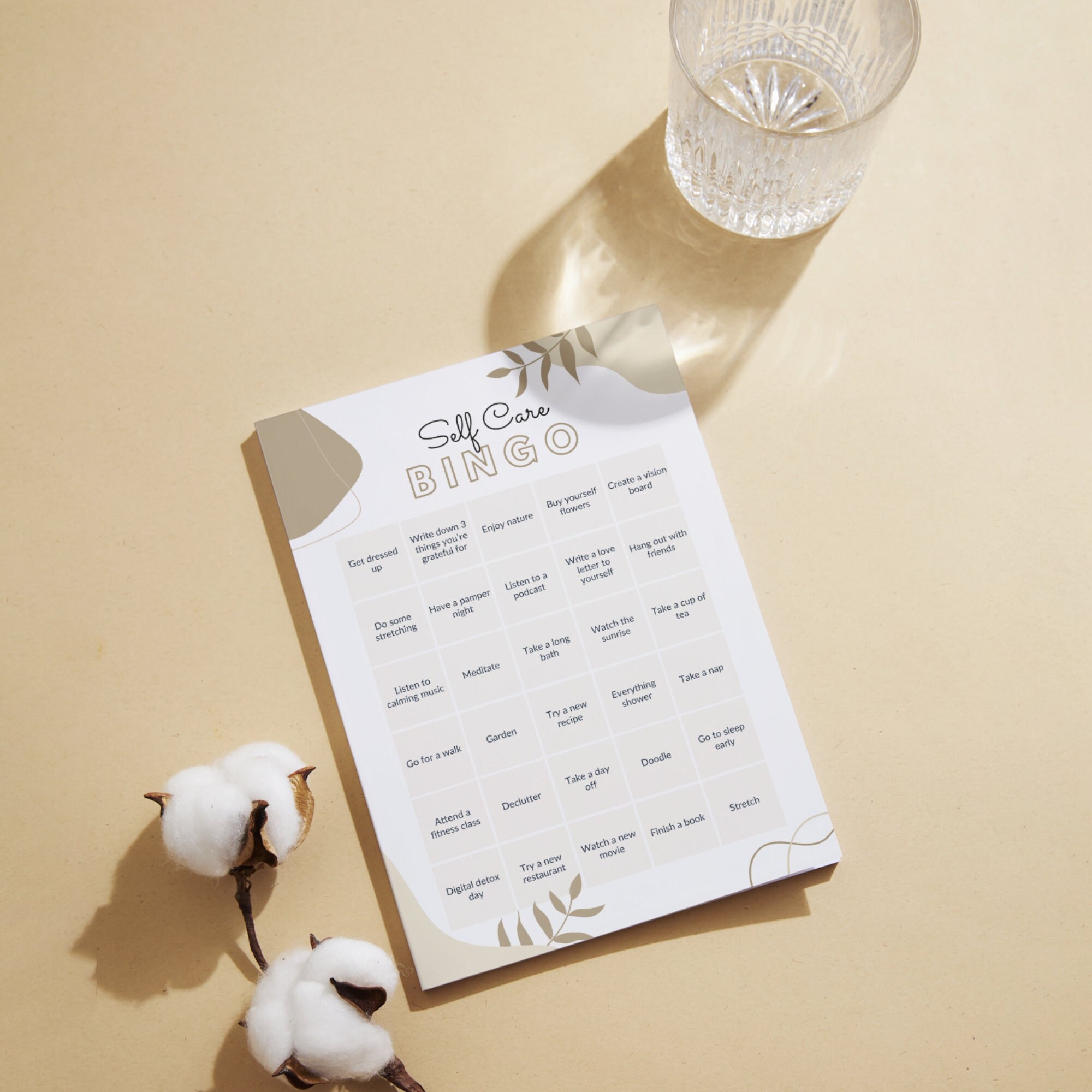 Self-care BINGO for Wellness, PRINTABLE, Mental Health, and Relaxation ...