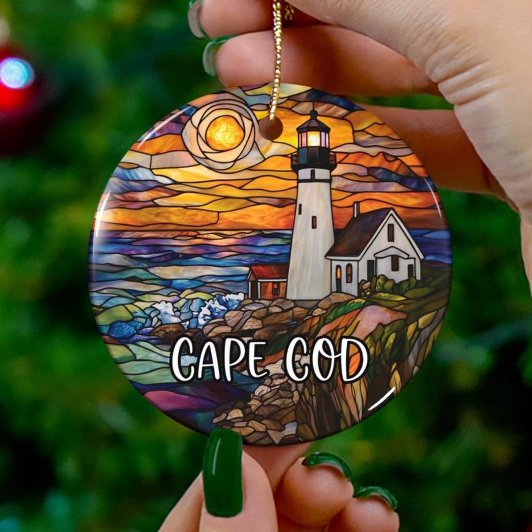Custom Cape Cod Ornament |faux Stained Glass |unique Souvenir |vacation Travel Gift ...