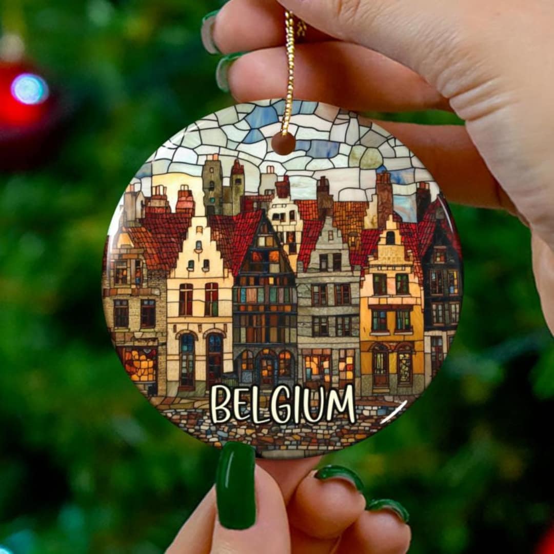 Custom Belgium Ornament |faux Stained Glass |unique Brussels Souvenir ...