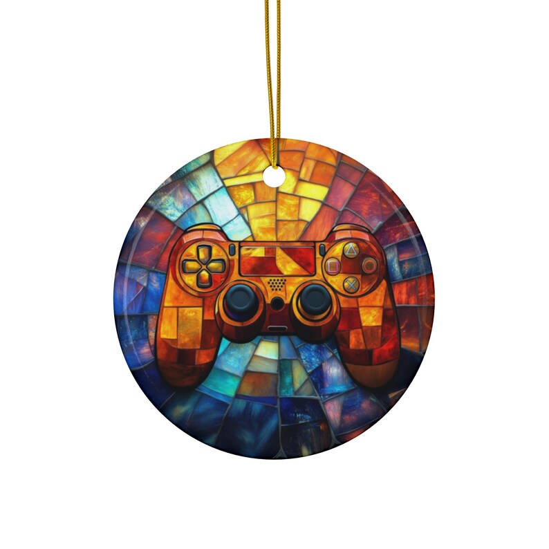 Custom Gaming Controller Gamer Ornament |faux Stained Glass |unique ...