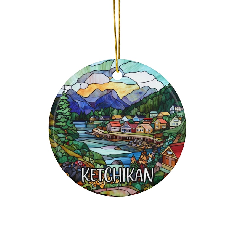 Custom Ketchikan Alaska Ornament |faux Stained Glass |unique Souvenir ...