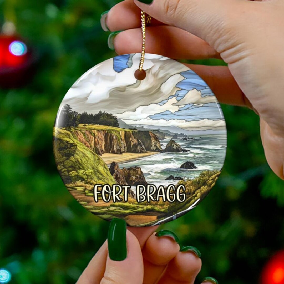 Custom Fort Bragg California Ornament |faux Stained Glass |unique ...