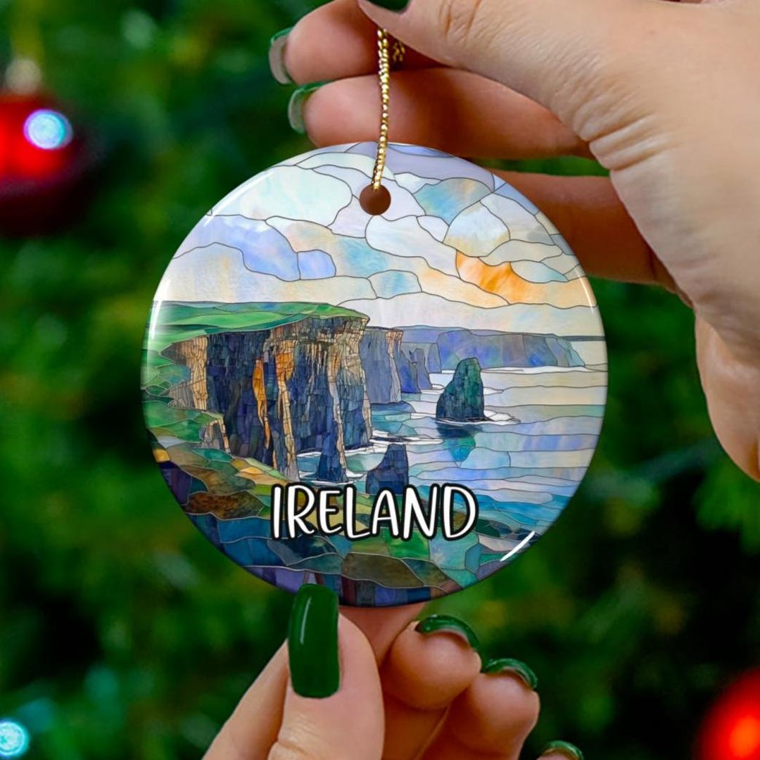 Custom Ireland Ornament |faux Stained Glass |unique Irish Souvenir ...