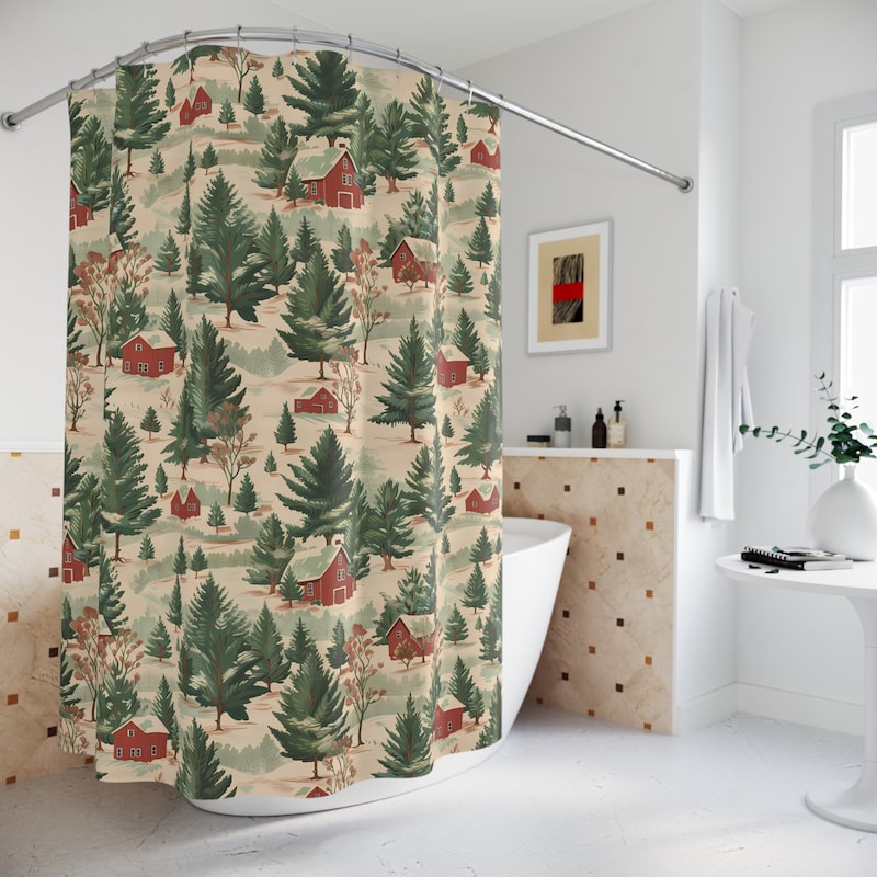 Christmas Shower Curtain - Etsy