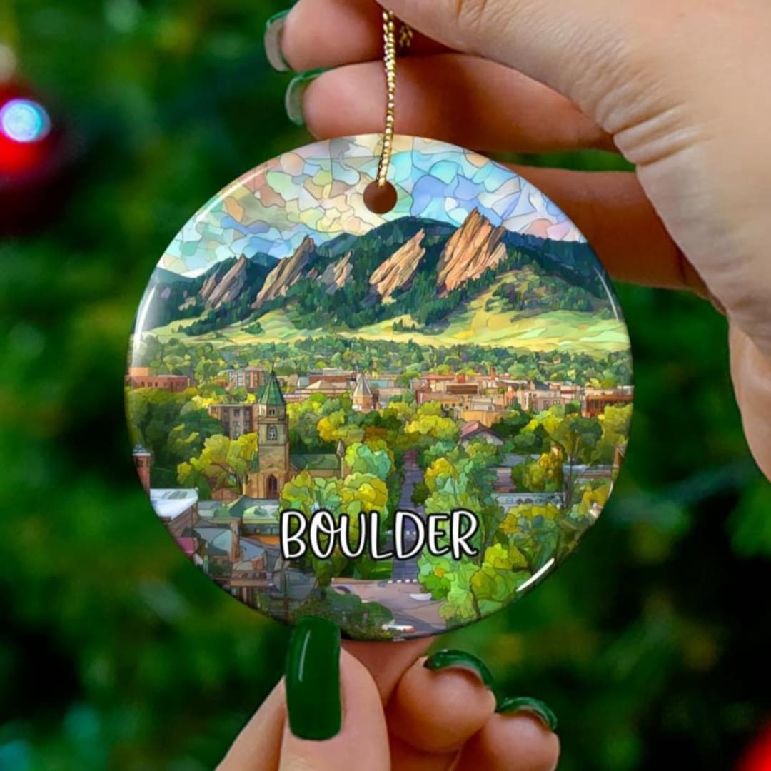 Custom Boulder Colorado Ornament | Faux Stained Glass |unique Souvenir ...