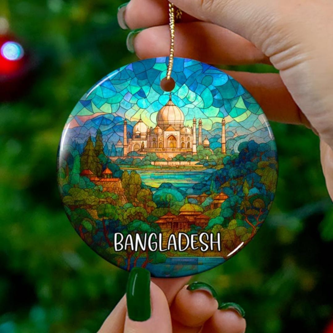 Custom Bangladesh Ornament | Faux Stained Glass |unique Souvenir ...