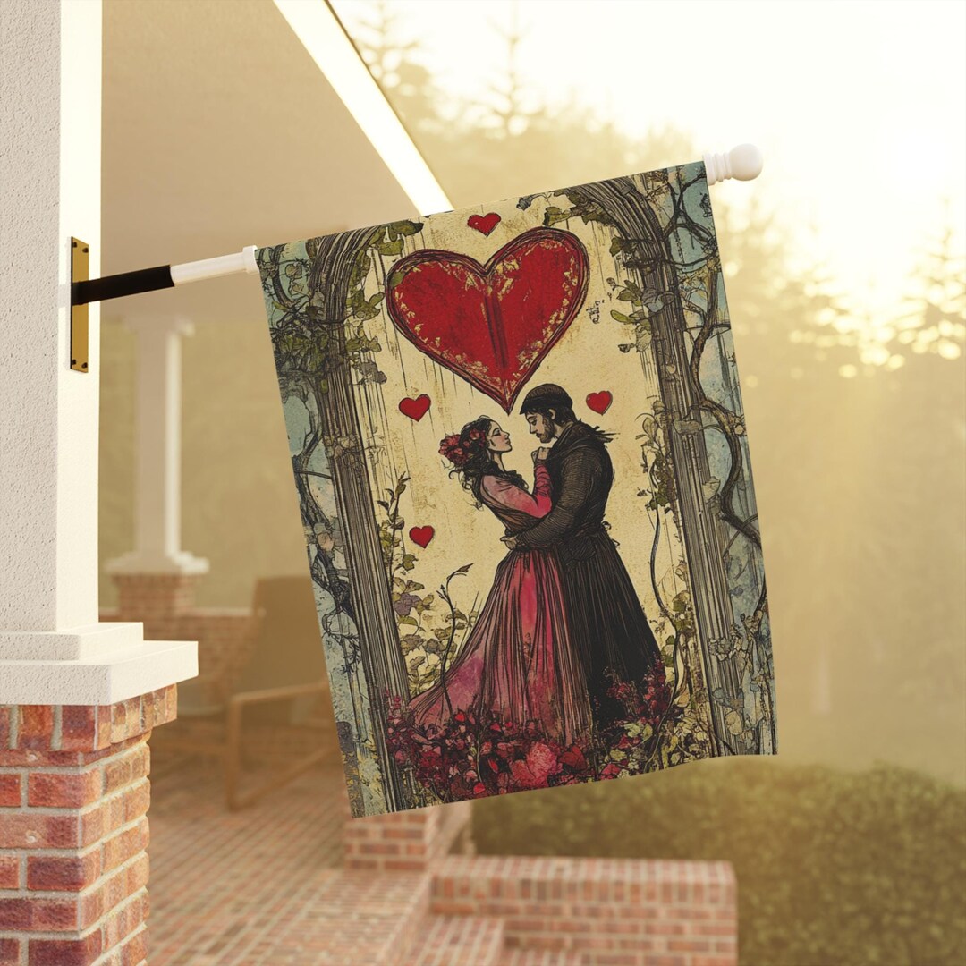 Garden Flag, Goth Couple Yard Banner, Valentines Day Decor, Gothic ...