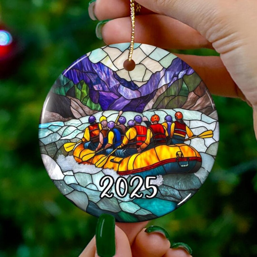 Custom Rafting 2025 Adventure Ornament |faux Stained Glass |unique ...