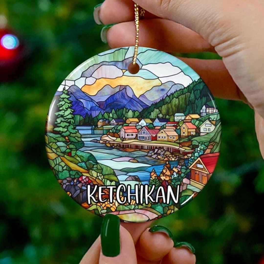 Custom Ketchikan Alaska Ornament |faux Stained Glass |unique Souvenir ...