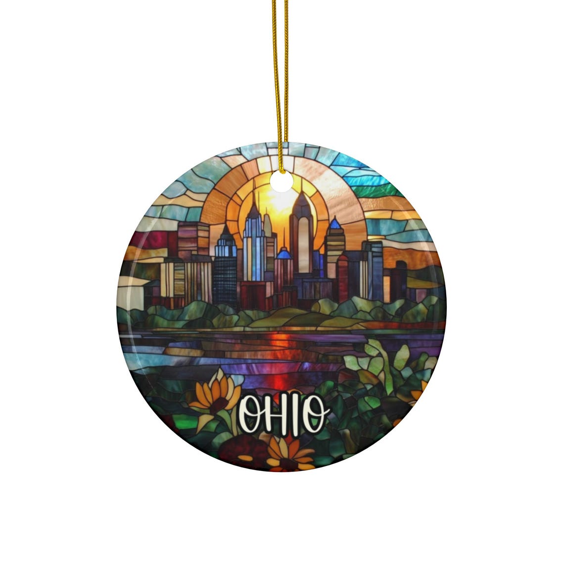 Custom Ohio Ornament |faux Stained Glass |unique Souvenir |vacation ...