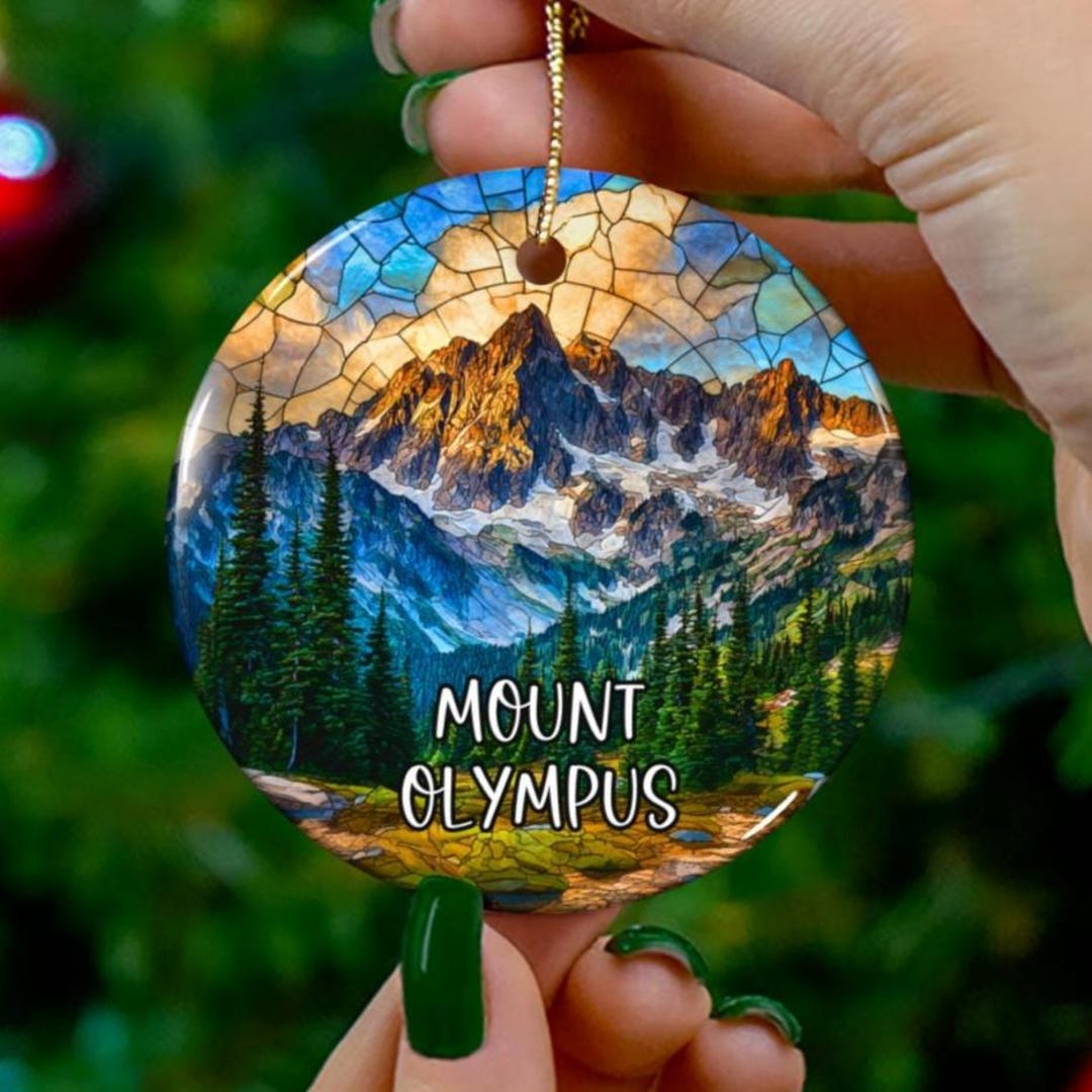 Custom Mount Olympus Ornament |faux Stained Glass |unique Washington ...