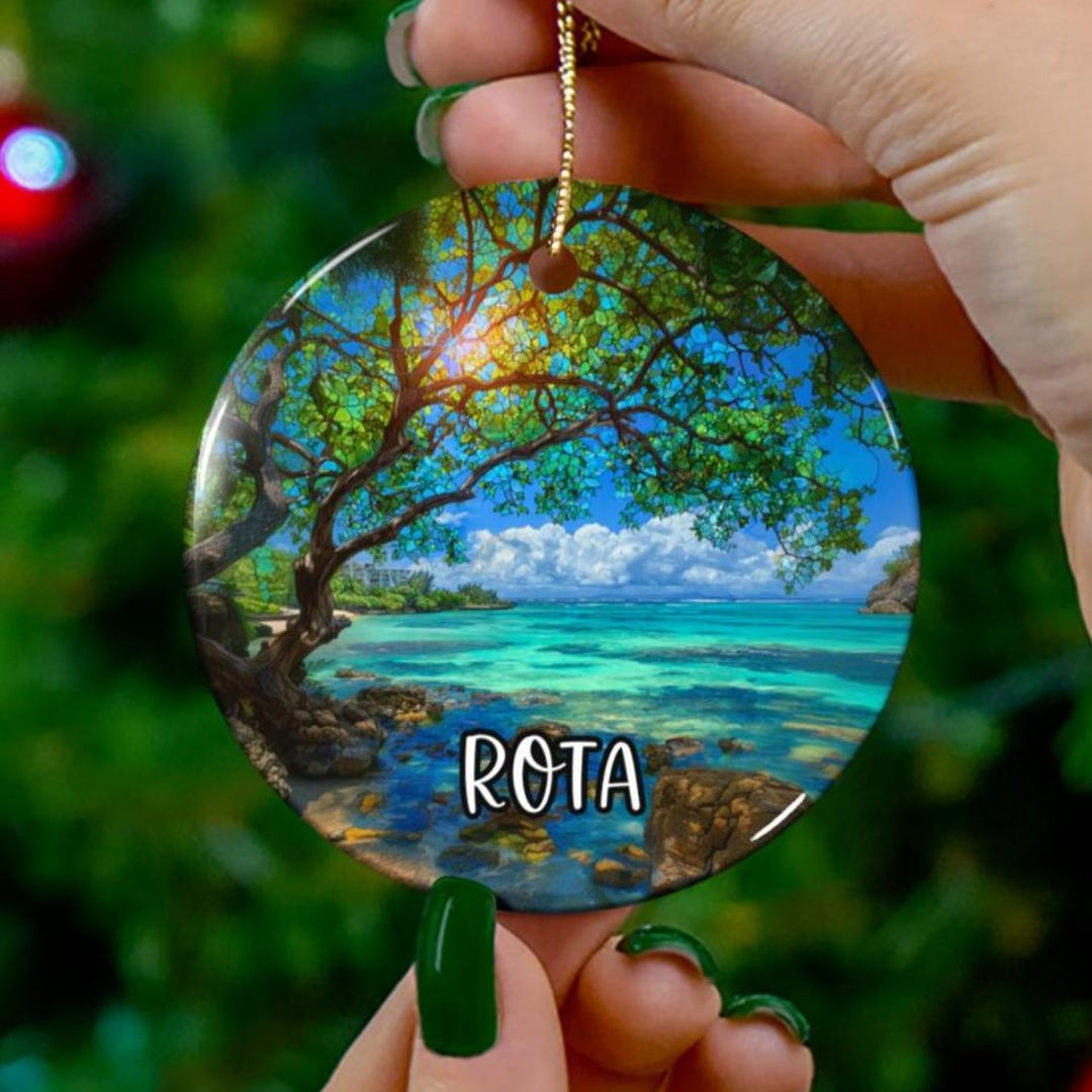 Custom Rota Ornament |faux Stained Glass |unique Mariana Islands ...