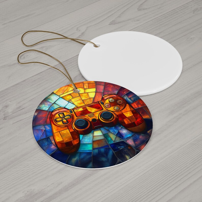 Custom Gaming Controller Gamer Ornament |faux Stained Glass |unique ...