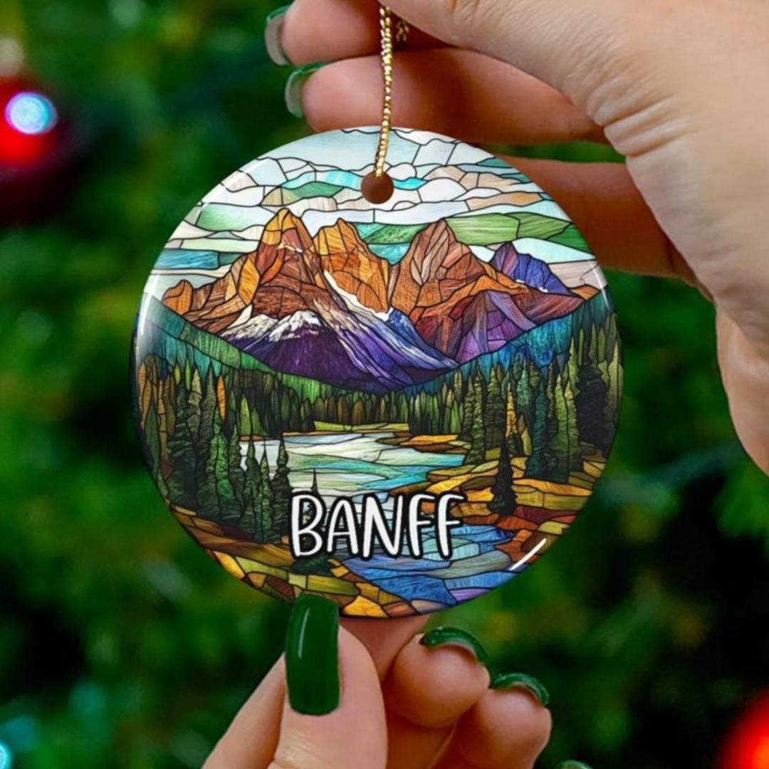 Custom Banff Ornament |faux Stained Glass |unique Canada Souvenir ...