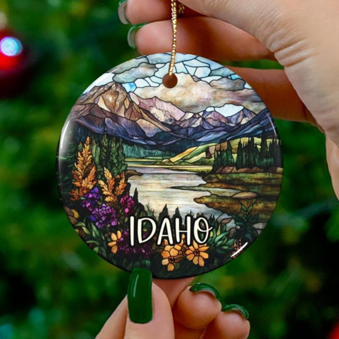 Custom Idaho Ornament |faux Stained Glass |unique Souvenir |vacation ...