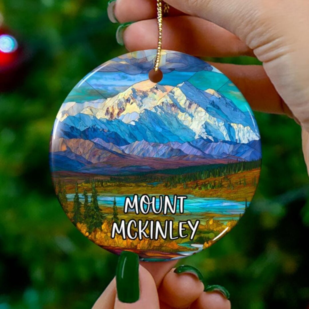 Custom Mount Mckinley Ornament |faux Stained Glass |unique Alaska ...