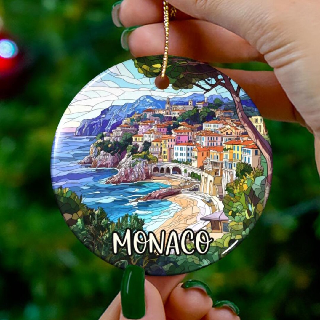 Custom Monaco Ornament |faux Stained Glass |unique Souvenir |vacation ...