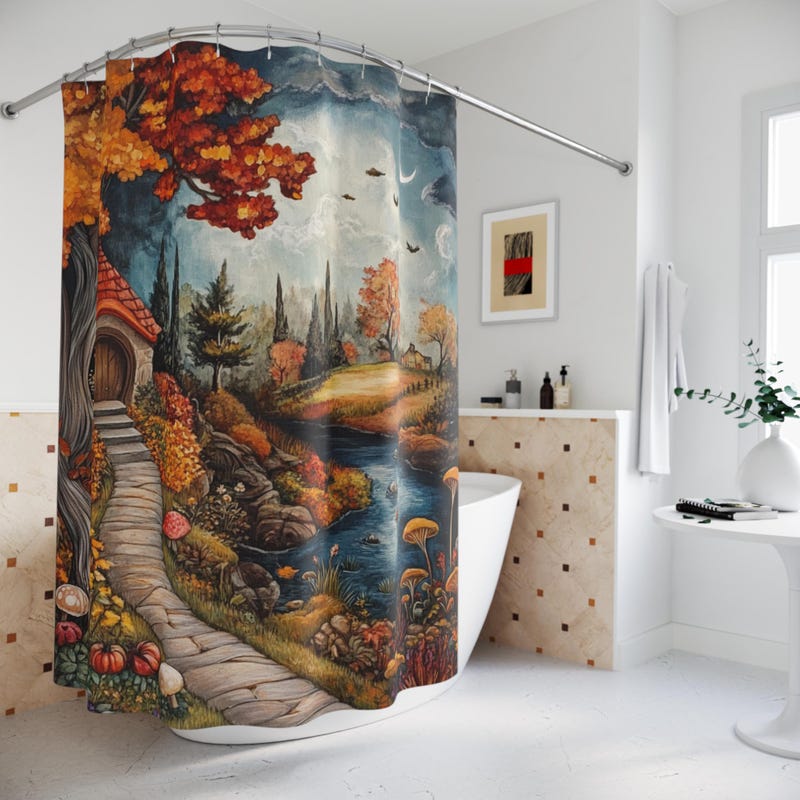 Fall Shower Curtain - Etsy