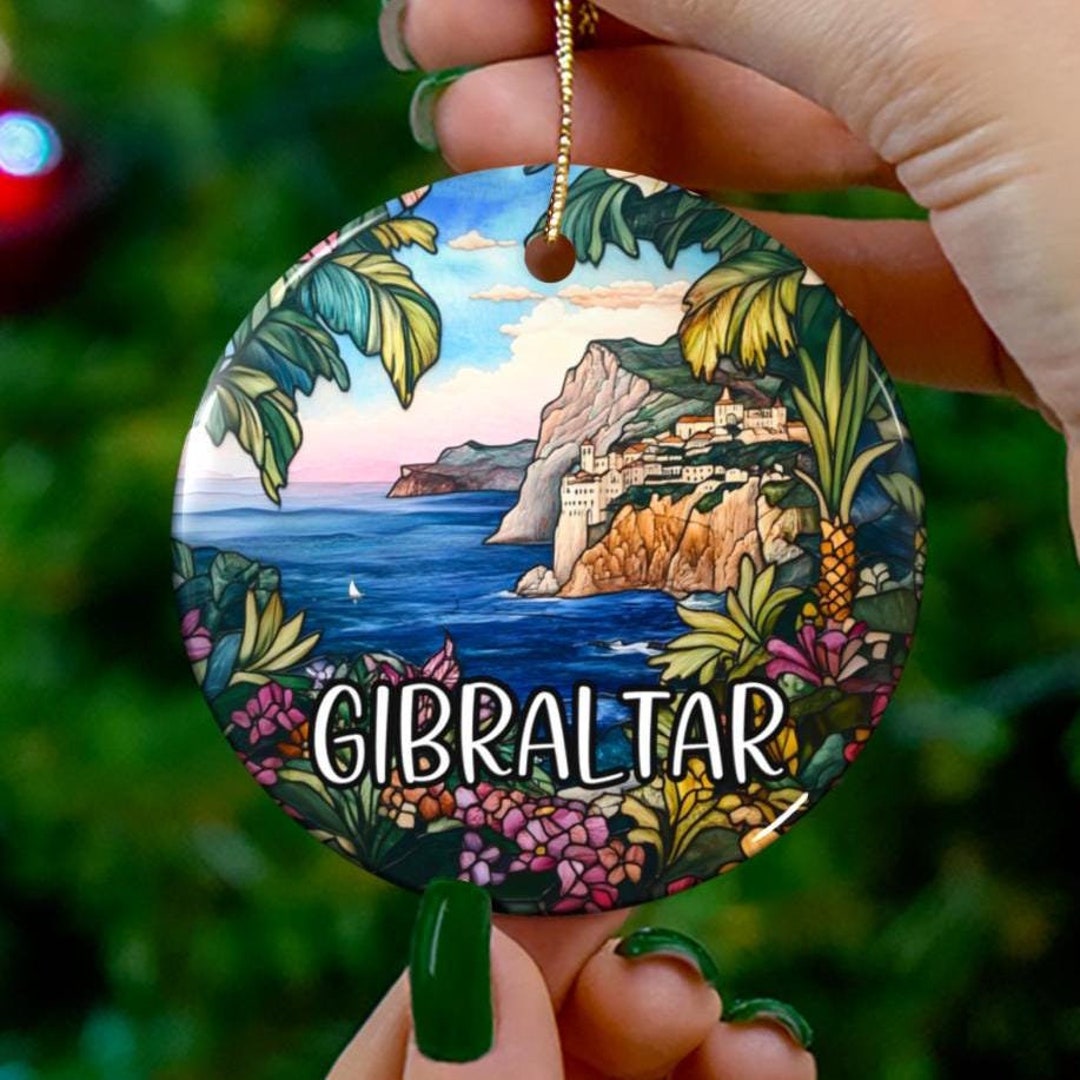 Custom Gibraltar Ornament |faux Stained Glass |unique Europe Souvenir ...