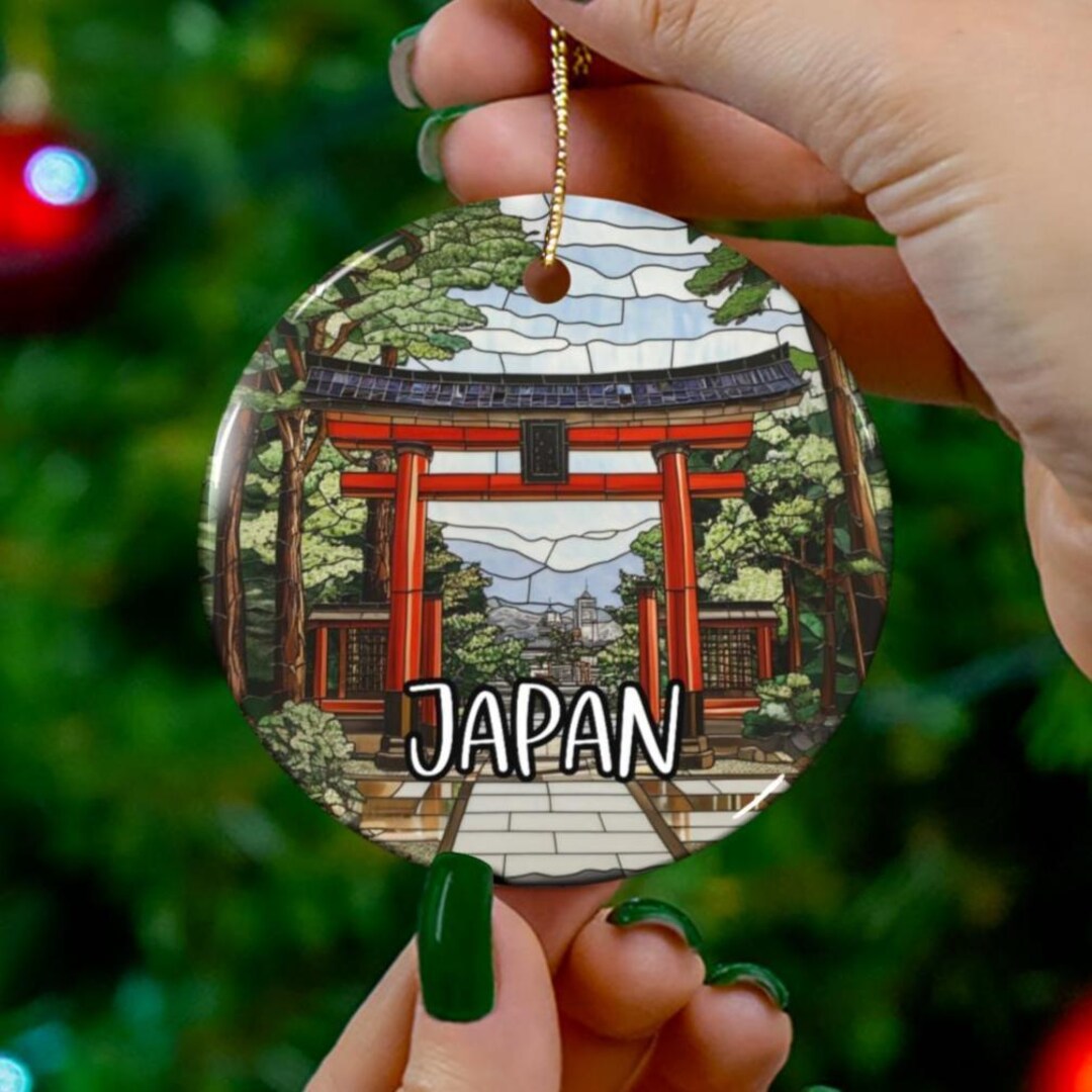 Custom Shinto Shrine Japan Ornament |faux Stained Glass |unique ...