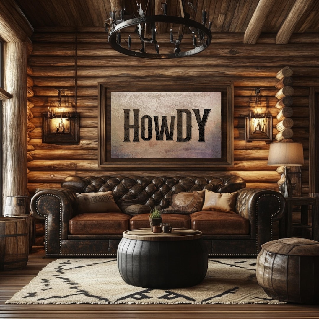 Ranch Wall Art, Howdy Sign, Typography Home Decor, Matte Print, Western ...