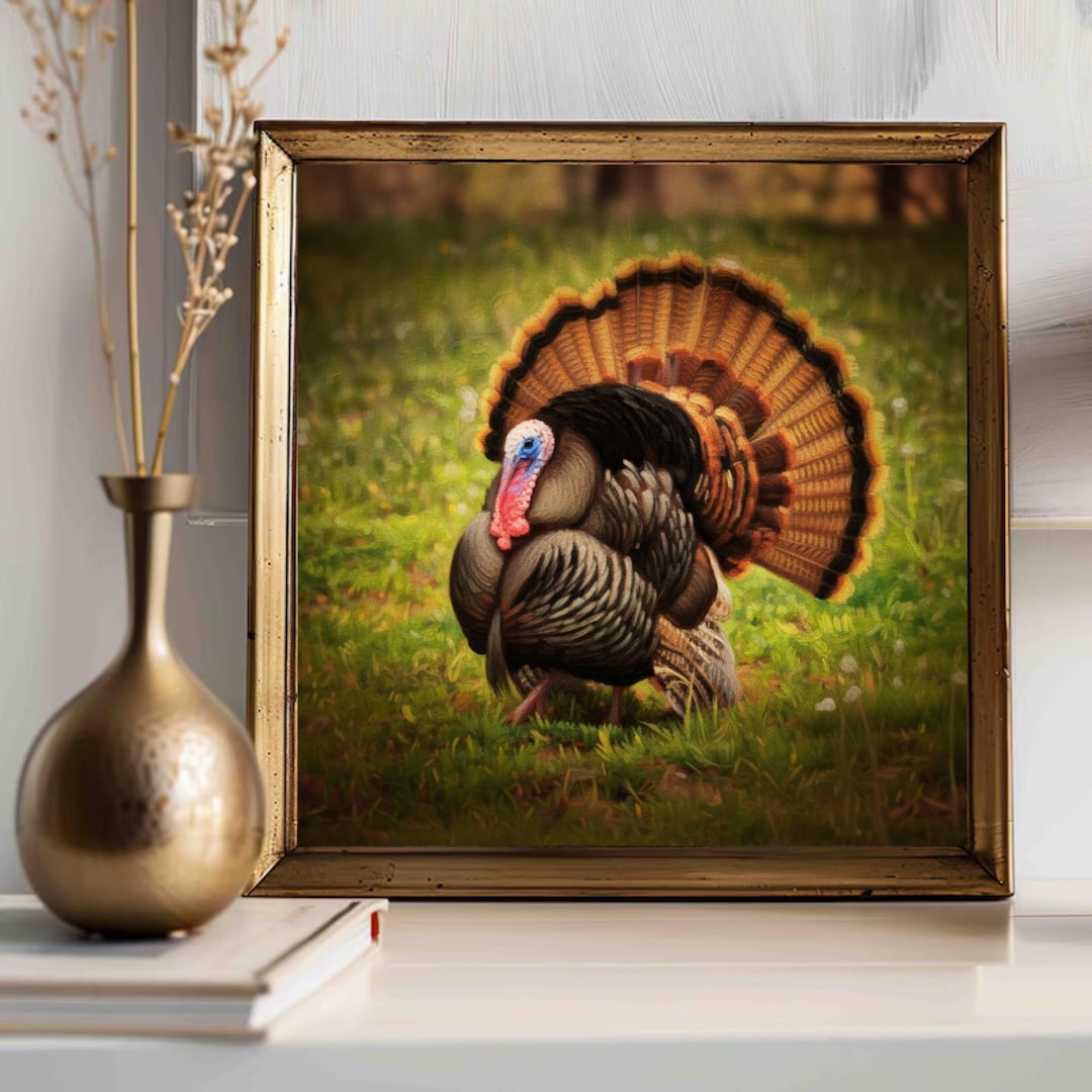 Vintage Turkey Wildlife Hunter Cabin Decor Print, Fall Accent ...
