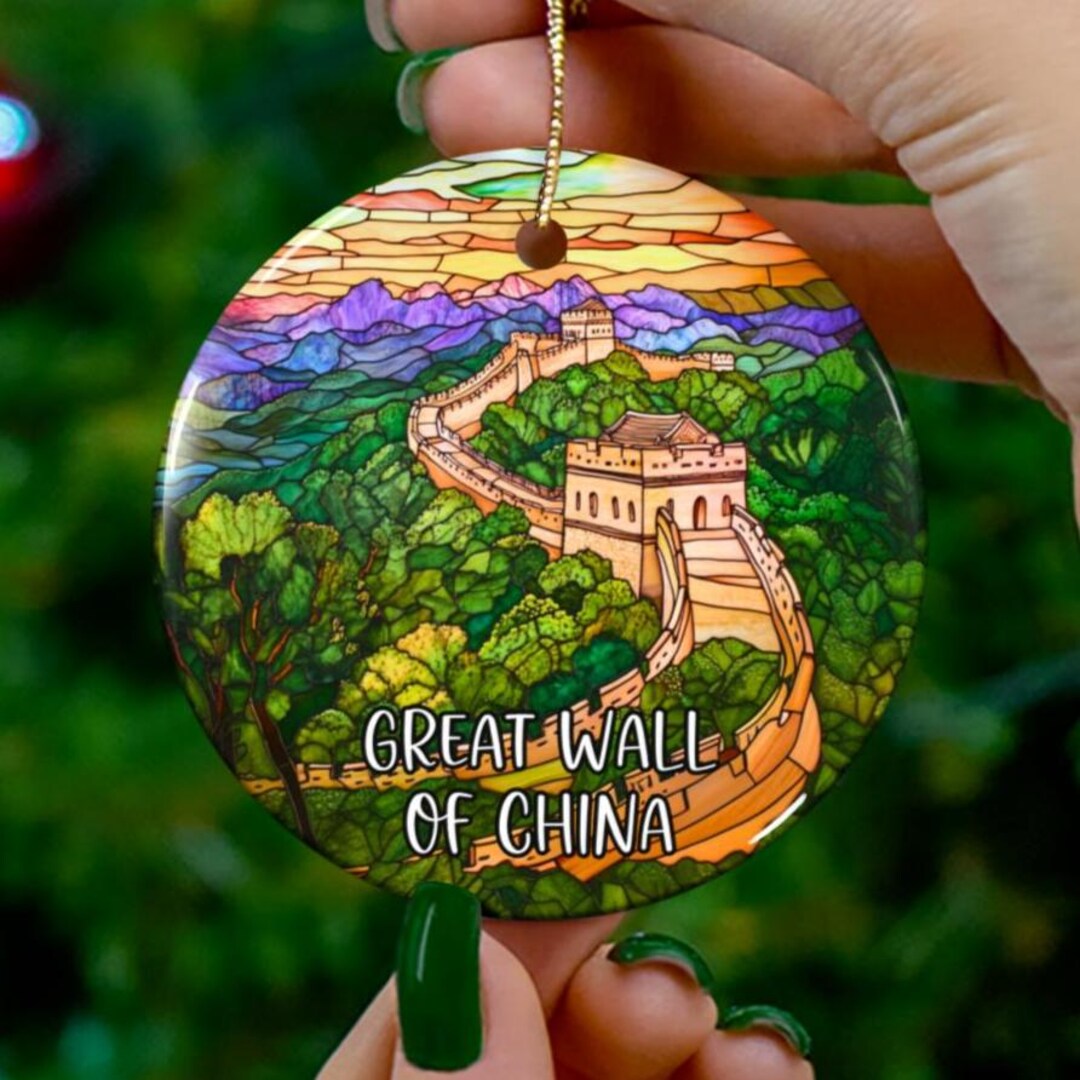 Custom Great Wall of China Ornament |faux Stained Glass |unique Ceramic ...