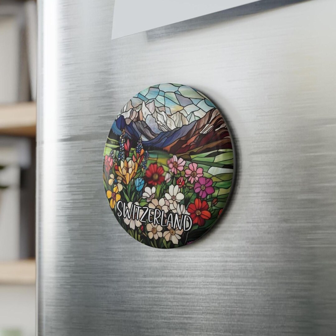 Custom Switzerland Magnet |faux Stained Glass |unique Souvenir ...