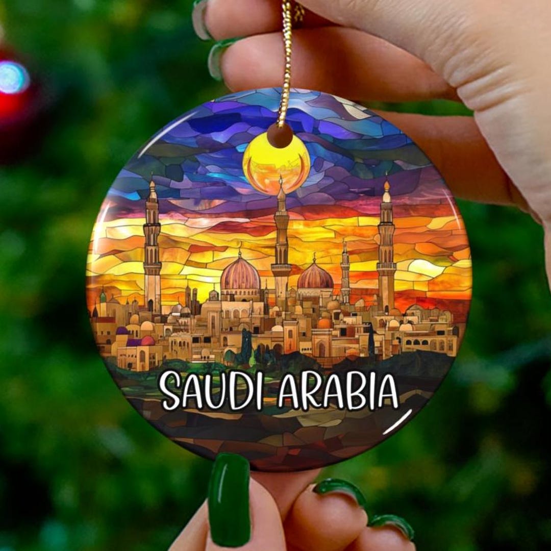 Custom Saudi Arabia Ornament |faux Stained Glass |unique Souvenir ...
