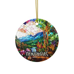 Custom Honduras Ornament |faux Stained Glass |unique Souvenir |vacation ...
