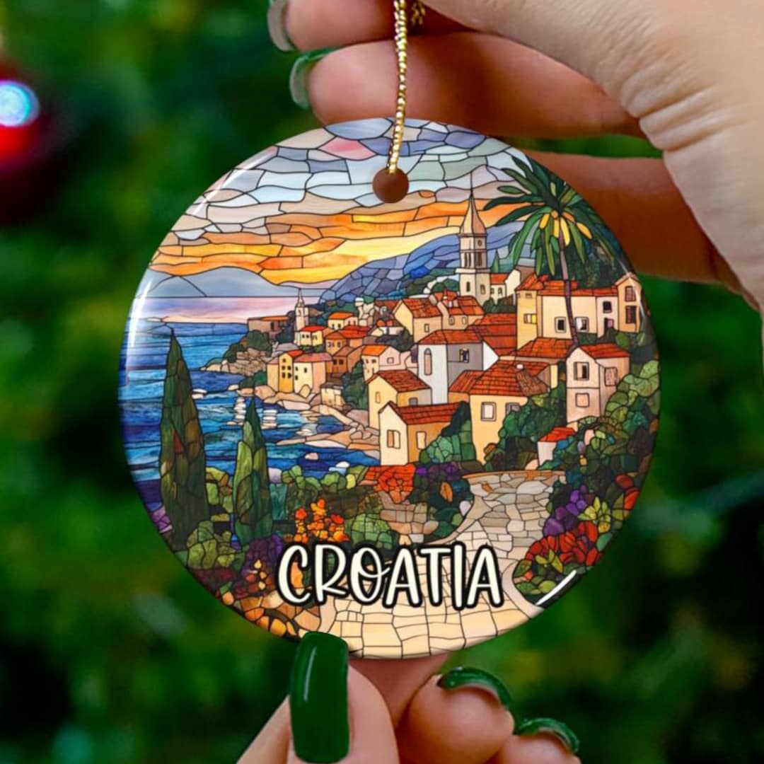 Custom Croatia Ornament |faux Stained Glass |unique Cruise Souvenir ...