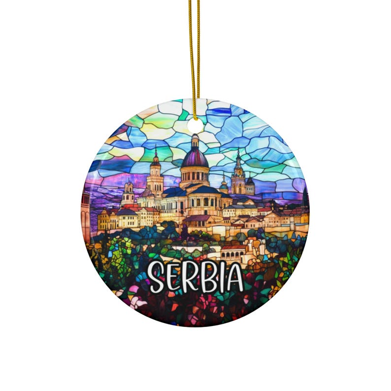 Custom Serbia Ornament |faux Stained Glass |unique Europe Souvenir ...