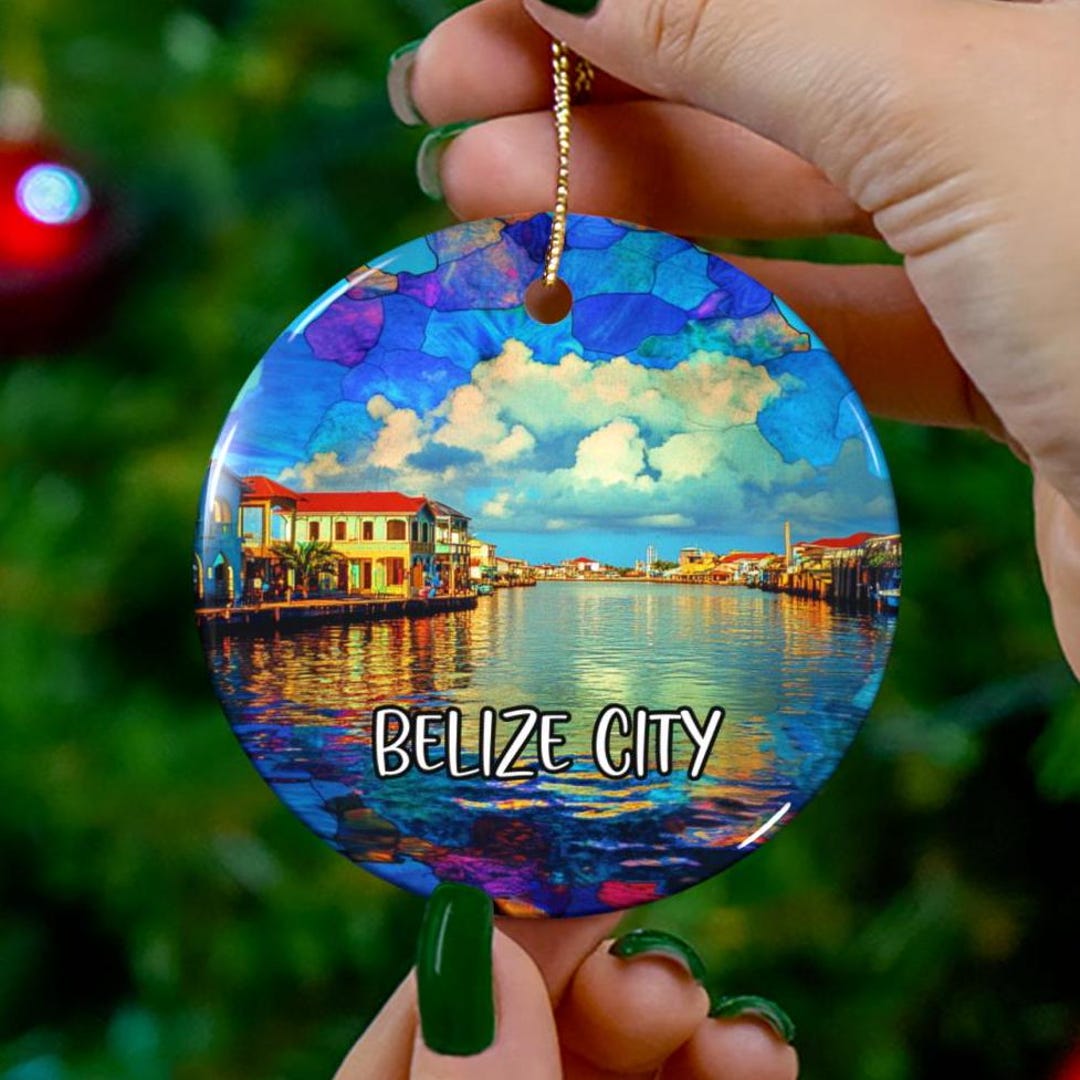 Custom Belize City Ornament |faux Stained Glass |unique Cruise Souvenir ...