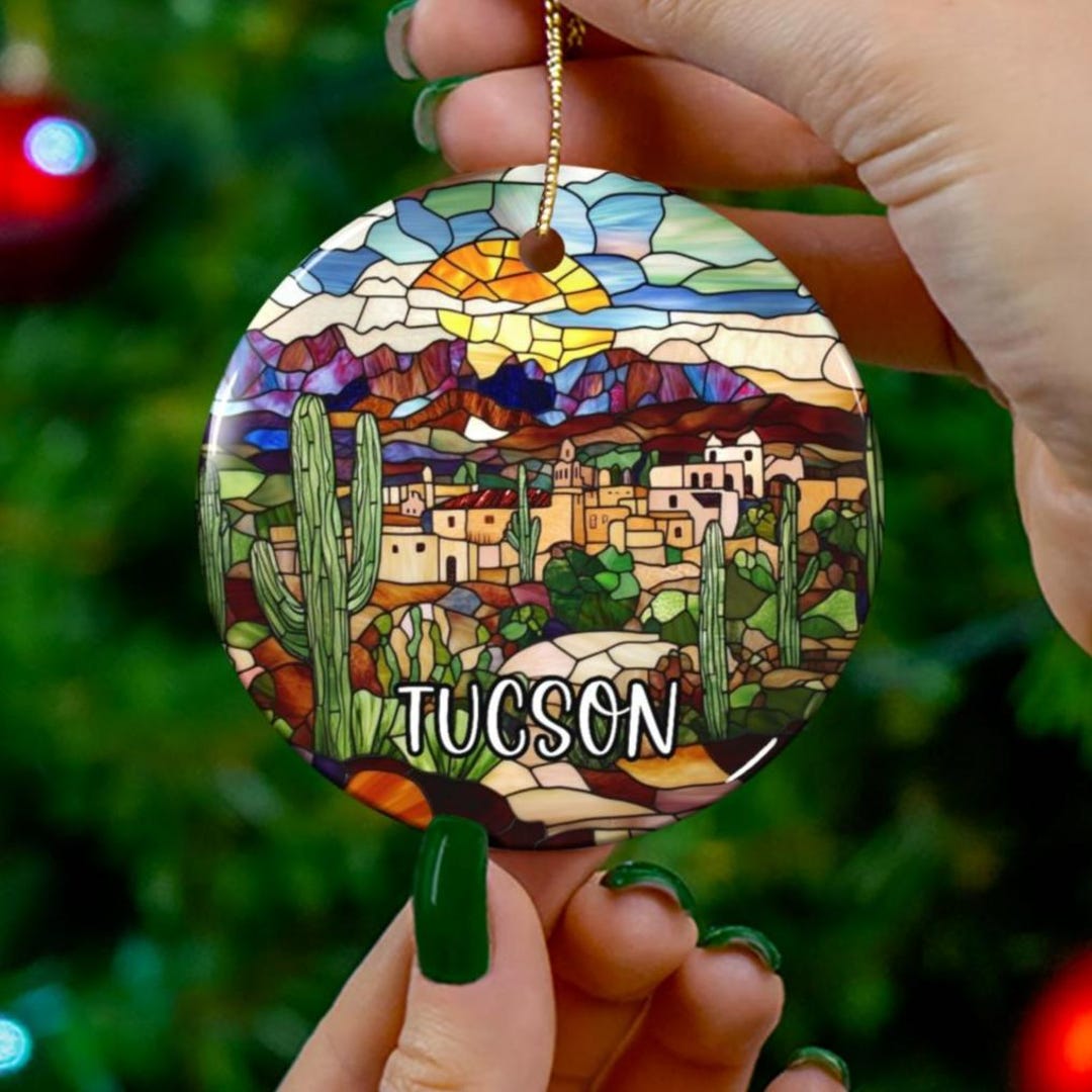 Custom Tucson Arizona Ornament |faux Stained Glass |unique Souvenir ...