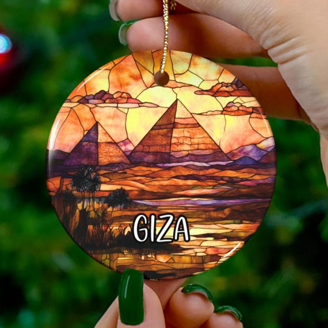 Custom Great Pyramid of Giza Egypt Ornament |faux Stained Glass |unique ...
