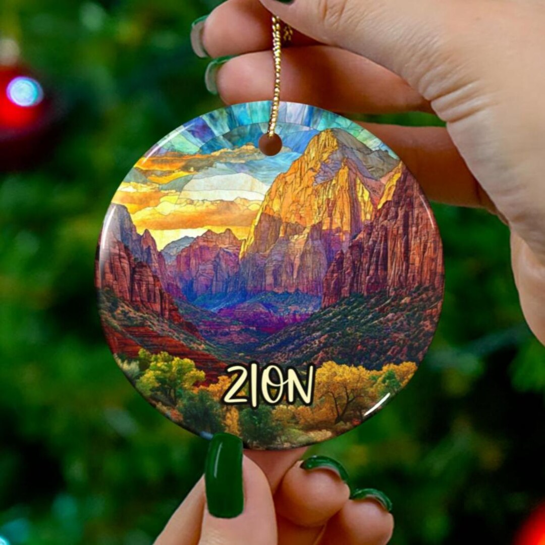 Custom Zion Ornament |faux Stained Glass |unique Utah Souvenir ...