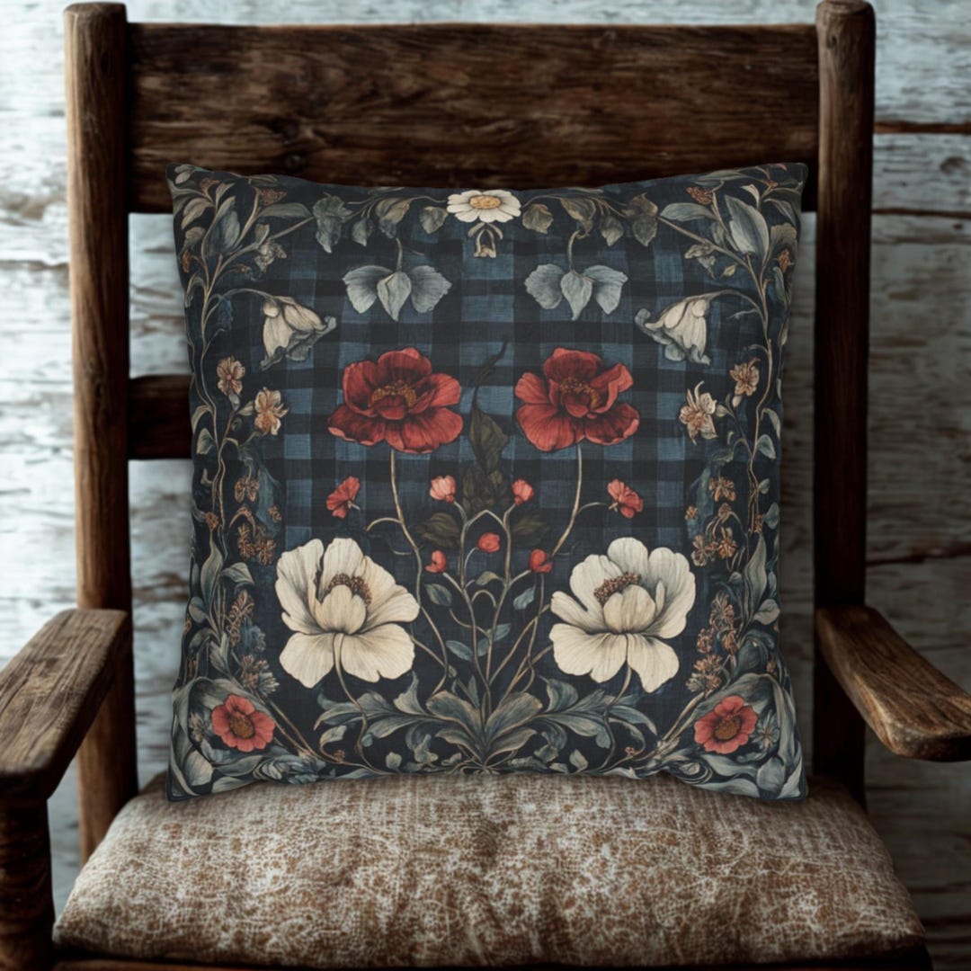 William Morris-inspired Floral Decorative Pillow Cover, Cozy Home ...