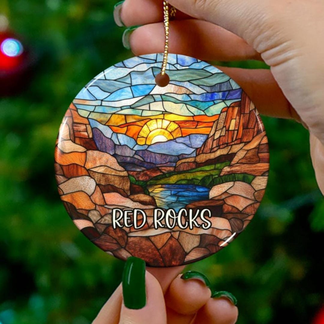 Custom Red Rocks Ornament |faux Stained Glass |unique Colorado Souvenir ...