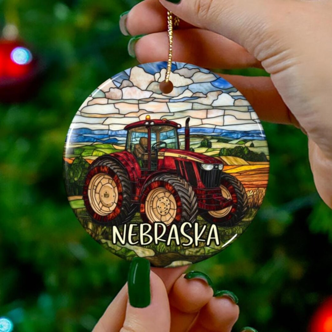 Custom Nebraska Ornament |faux Stained Glass |unique Souvenir |vacation ...