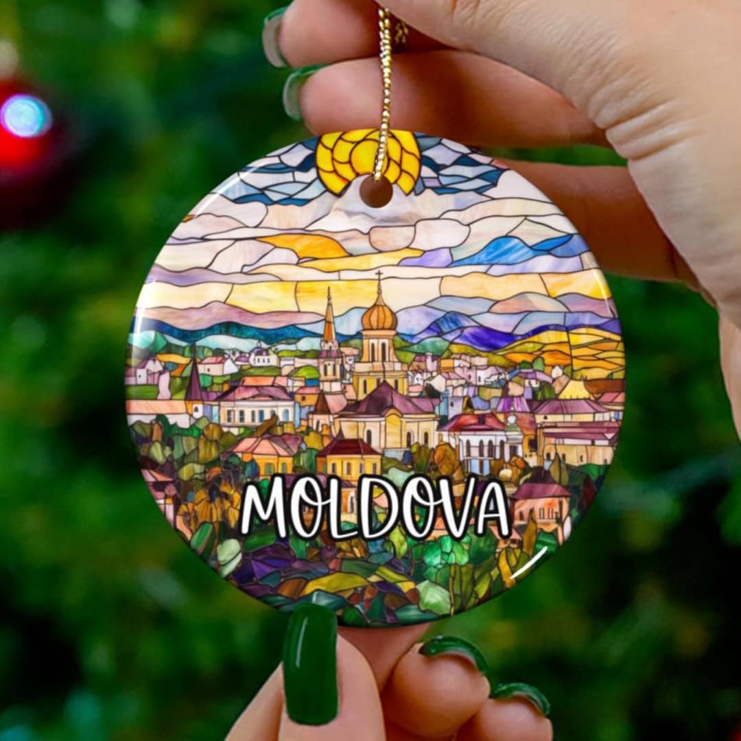 Custom Moldova Ornament |faux Stained Glass |unique Europe Souvenir ...