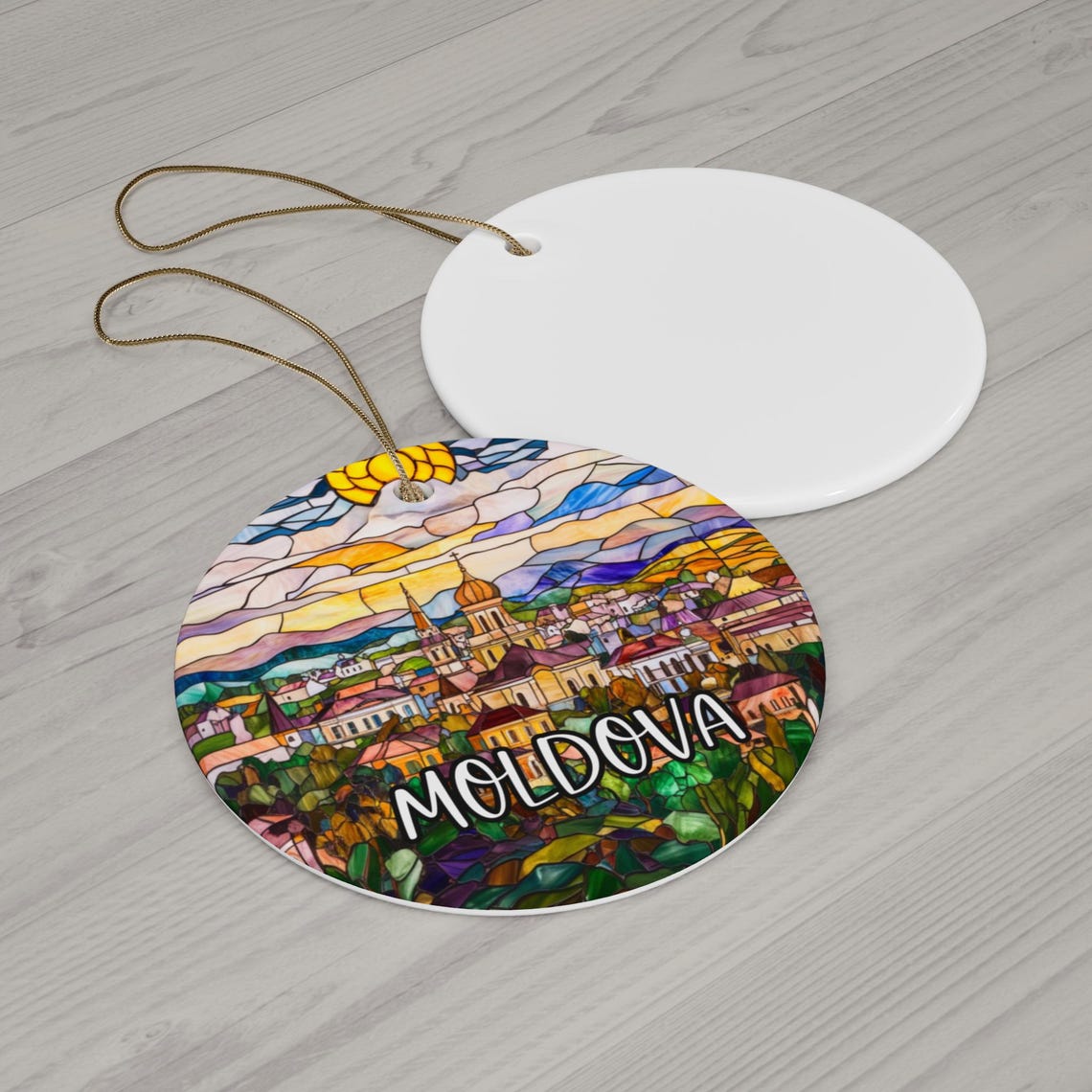 Custom Moldova Ornament |faux Stained Glass |unique Europe Souvenir ...