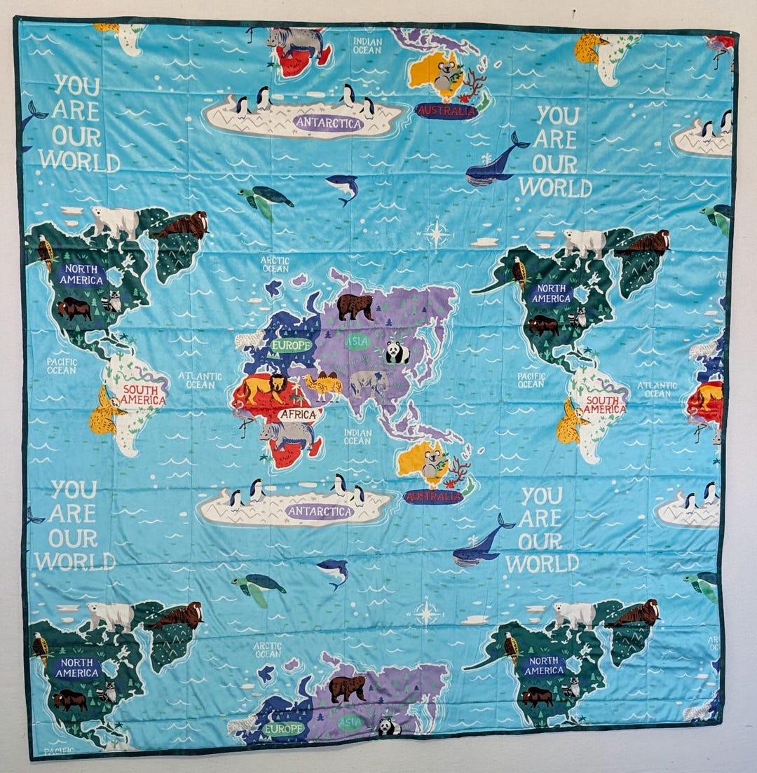 World Map Quilt - Etsy