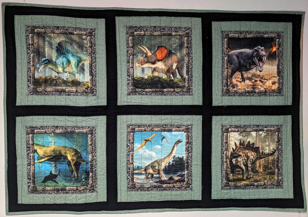Dinosaur Quilt: Jurassic World Adventures Prehistoric Patchwork - Etsy